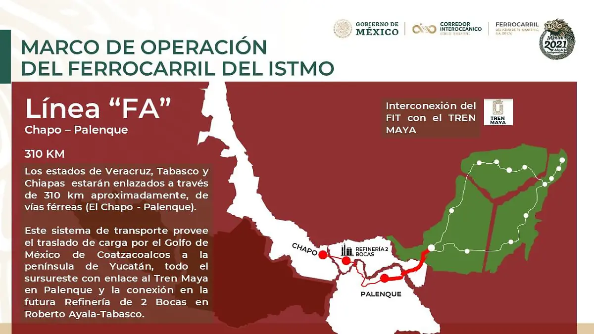 Tren Interoceánico del Istmo de Tehuantepec por Tabasco para finales ...