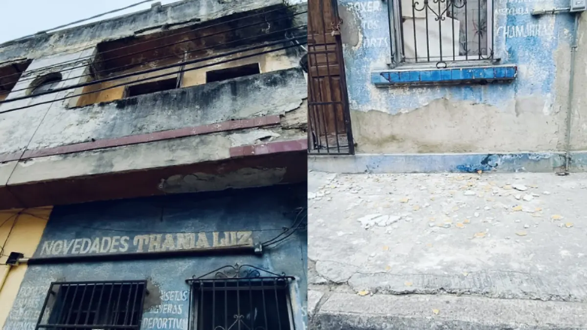 Caída de material en edificio del centro histórico de Tampico obliga a ...